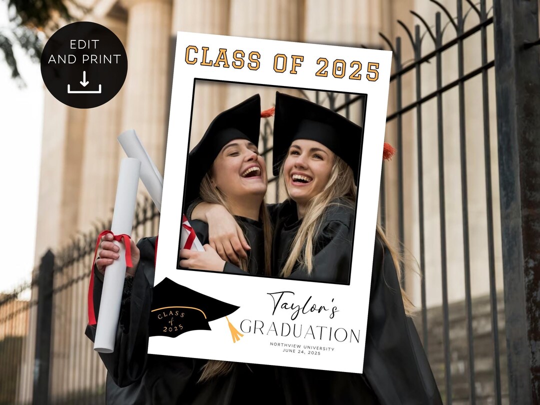 Graduation Photobooth Frame Template, Printable Graduation Photo Booth ...