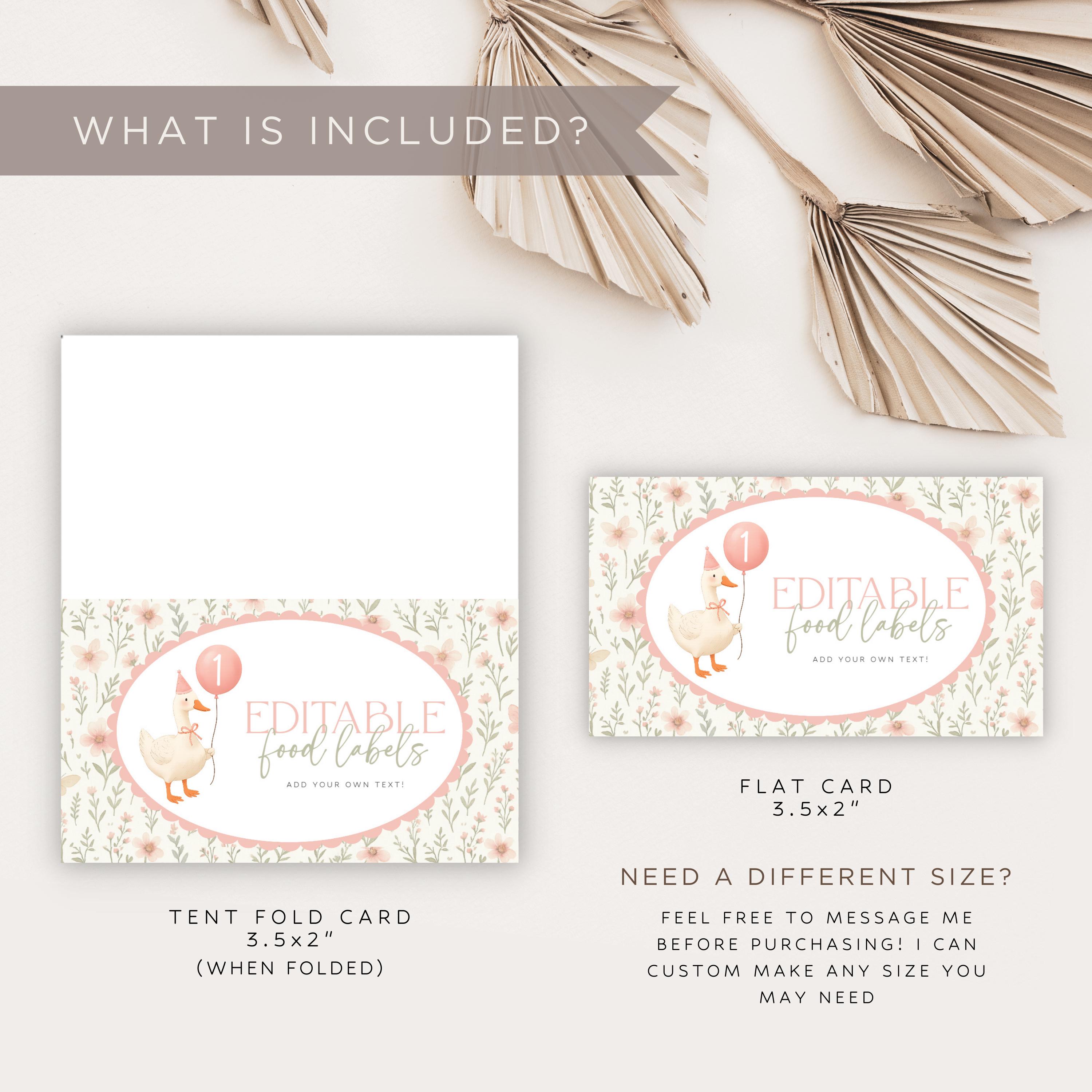 One Silly Goose Food Label Template, Silly Goose Birthday Food Cards ...