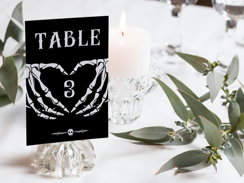 Halloween Wedding Table Numbers Gothic Wedding Table Number - Etsy