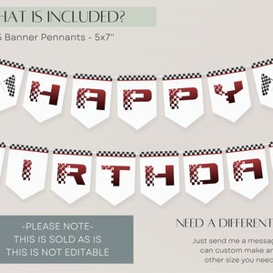 Fast One 1st Birthday Happy Birthday Banner, Printable Race Car Garland ...