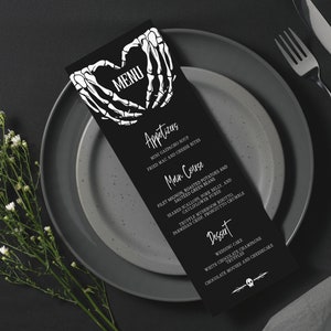 Halloween Wedding Menu Template, Gothic Wedding Menu, Halloween Dinner ...