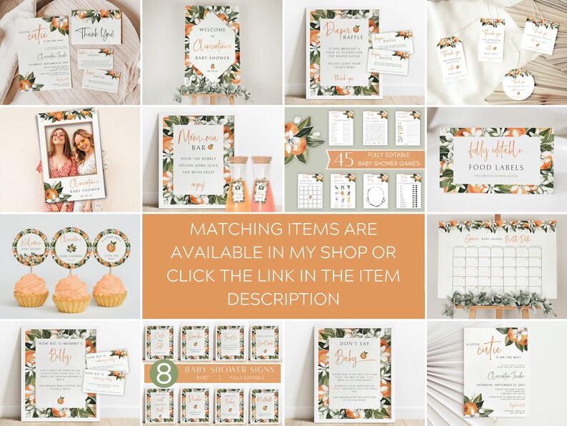 Little Cutie Baby Shower Food Labels Printable Orange Tent - Etsy