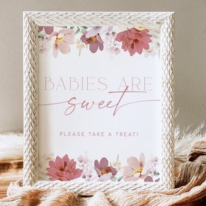 Baby in Bloom Signs Bundle, Pink Floral Baby Shower Signs Decor, Girl ...