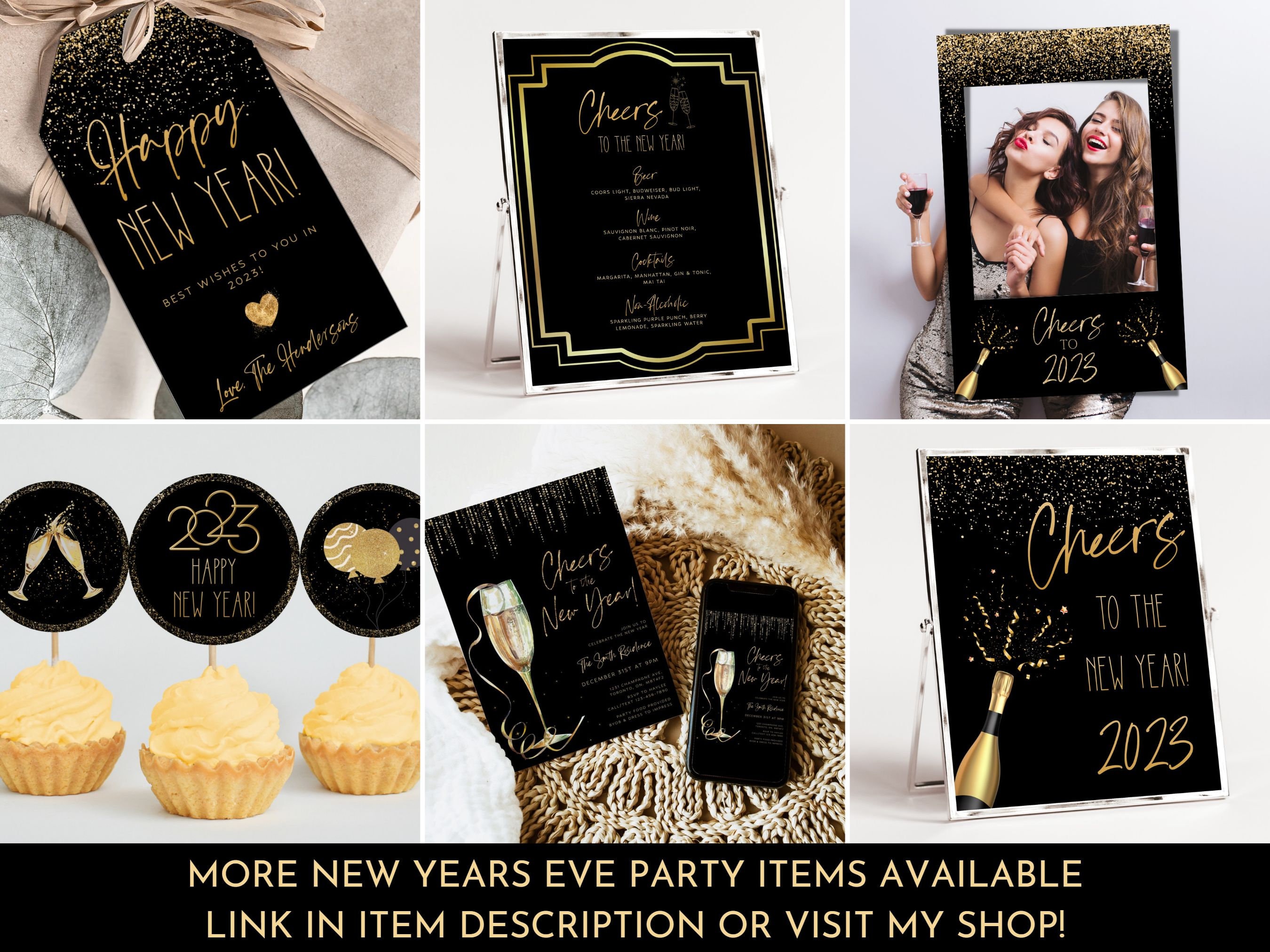 New Years Eve Party Favor Tags New Years Editable Gift Tag - Etsy Canada