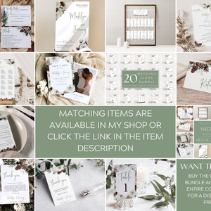 Winter Wedding Program Template, Christmas Wedding Program Printable ...