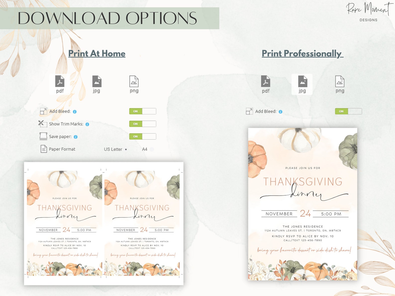 Editable Thanksgiving Invitation Template, Thanksgiving Dinner Invite ...