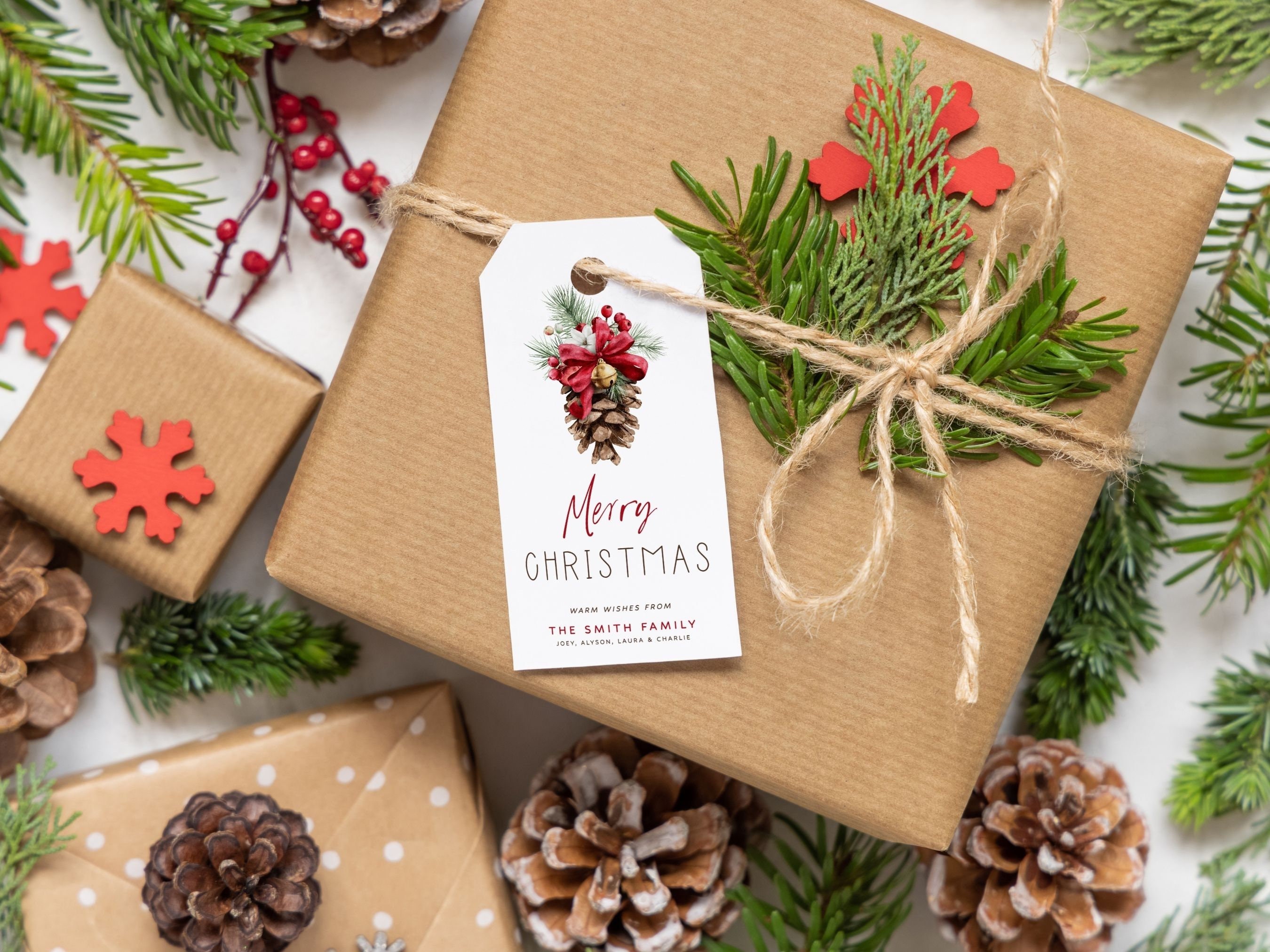 Merry Christmas Gift Tag Template, Printable Christmas Gift Tag ...