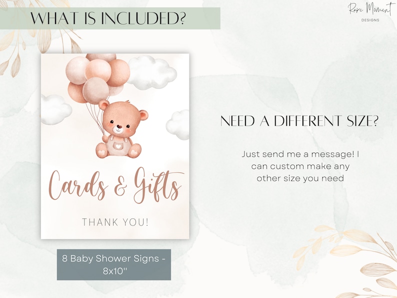 Teddy Bear Baby Shower Signs Bundle Printable Bear Baby - Etsy Canada