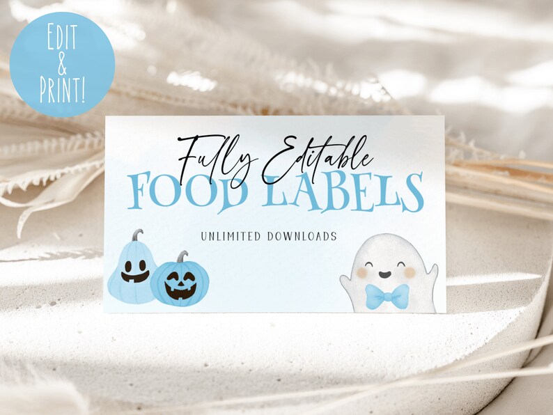 Little Boo Boy Baby Shower Food Labels Template Printable - Etsy