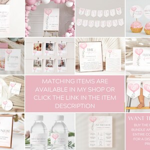 Valentine Happy Birthday Banner, Printable Girl Birthday Banner Instant ...