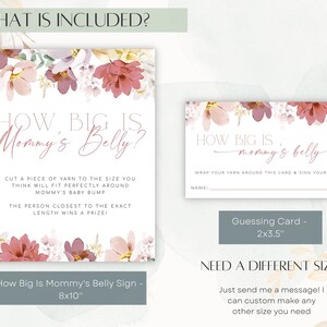 Baby in Bloom How Big is Mommy's Belly, Spring Baby Shower Game Sign ...