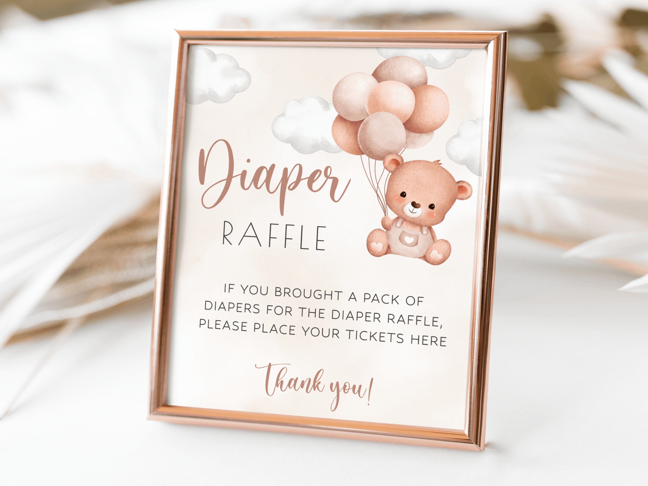 Teddy Bear Diaper Raffle Sign Printable Bear Baby Shower - Etsy Canada
