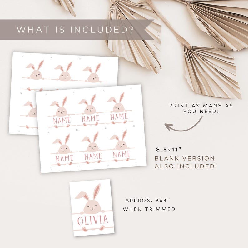 Printable Easter Basket Tags, Kids Easter Basket Name Tag, Editable ...
