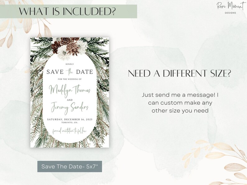 Winter Wedding Save the Date Template, Christmas Save Our Date Wedding ...