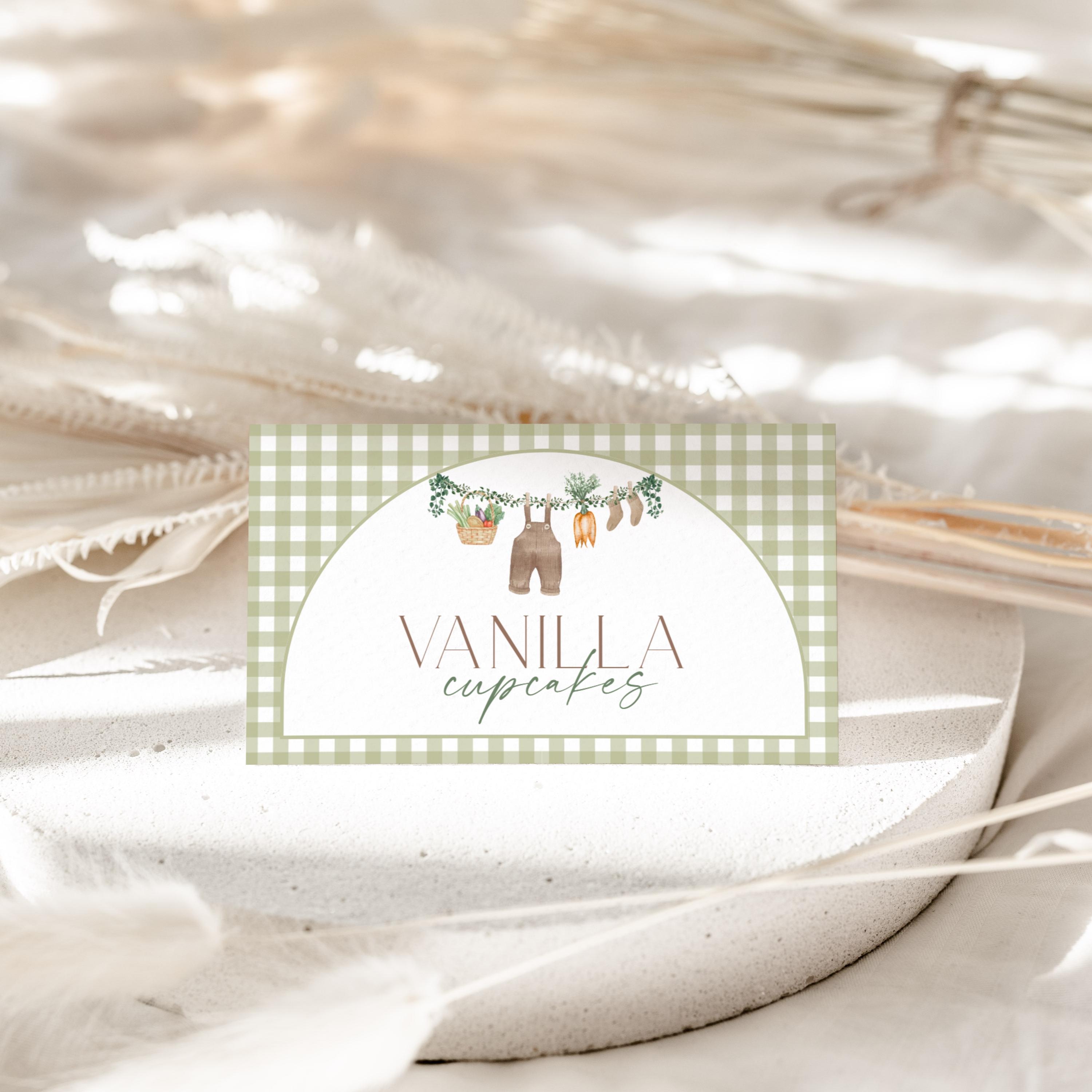Locally Grown Baby Shower Food Labels, Farmers Market Baby Shower ...