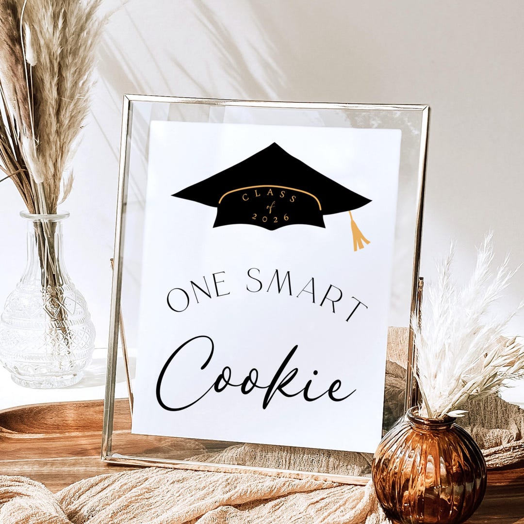 One Smart Cookie Sign for Graduation Party 2026, Grad Decorations ...