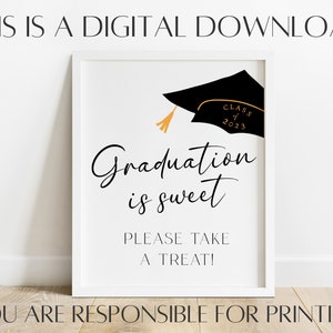 Graduation is Sweet Please Take a Treat Sign Printable - Etsy