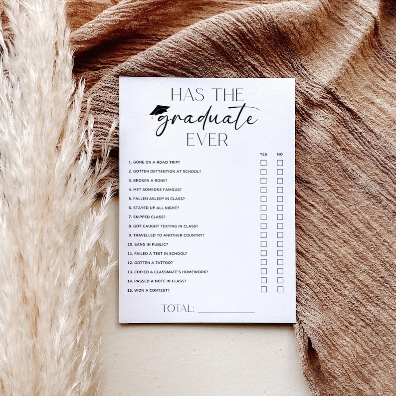 Printable Graduation Game Set, How Well Do You Know the Graduate, Has ...
