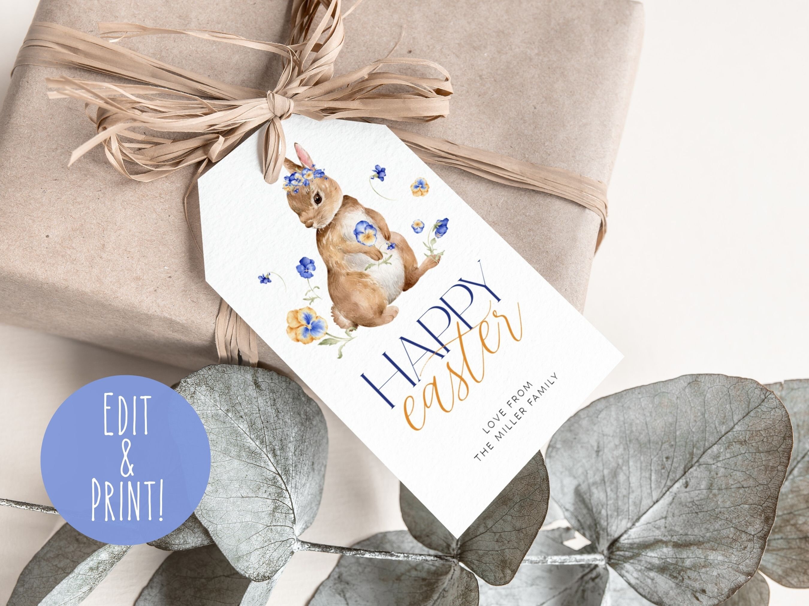 Easter Gift Tag Template Editable Easter Favor Tags Happy - Etsy Canada