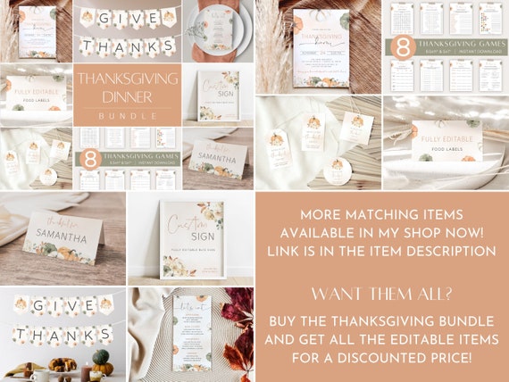 Tarjetas Con Nombres Para La Cena De Acción De Gracias