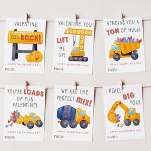 Construction Valentine's Day Cards, Kids Classroom Valentines ...