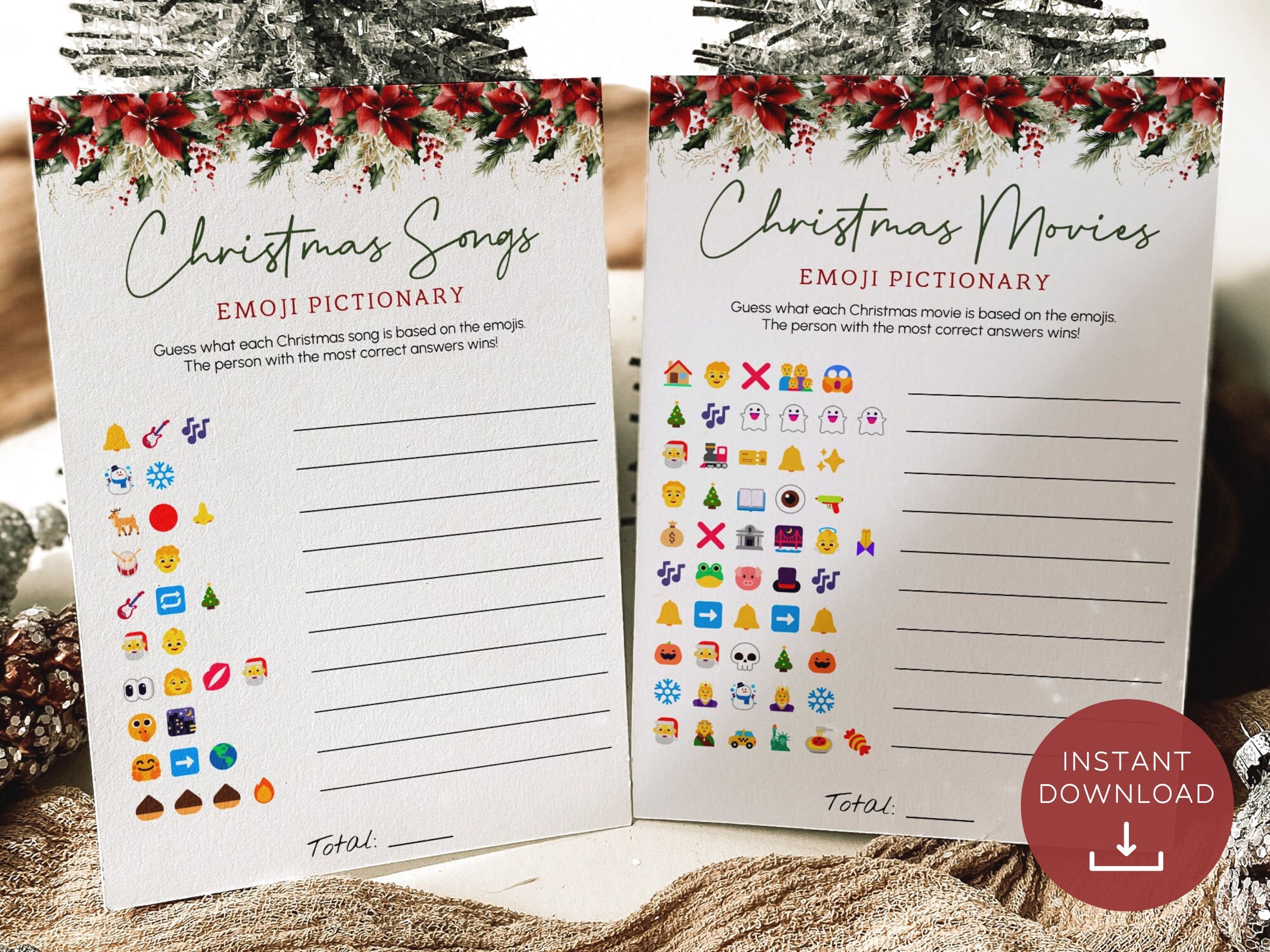 Christmas Emoji Pictionary Game Printable Christmas Games - Etsy
