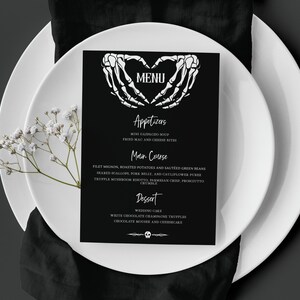 Halloween Wedding Menu Template, Gothic Wedding Menu, Halloween Dinner ...