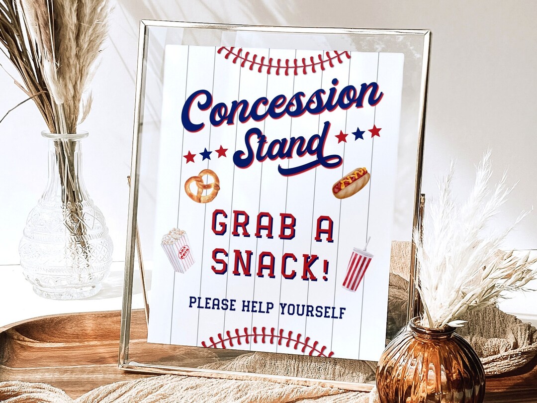 Rookie of the Year First Birthday Sign, Concession Stand Sign, Baseball ...