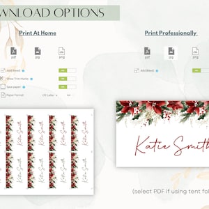 EDITABLE Christmas Name Cards, Holiday Name Place Cards, Christmas ...