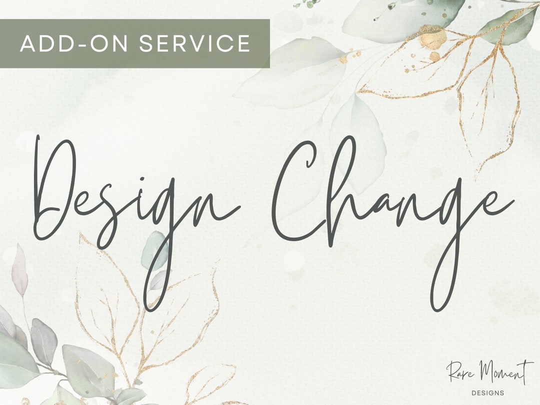 Add on Service Design Change - Etsy