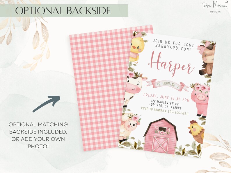 Farm 1st Birthday Invitation Template Farm Animal Invitation - Etsy