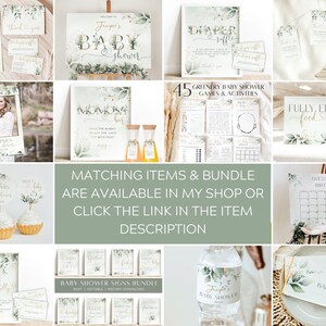 Greenery Baby Shower Welcome Sign, Printable Sage Green Baby Shower ...