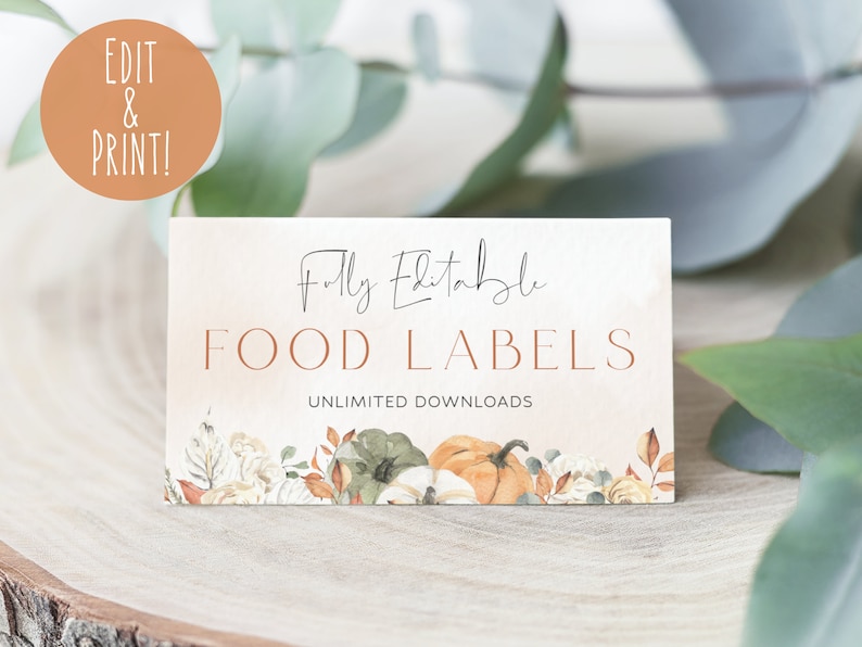 Pumpkin Baby Shower Food Labels Fall Baby Shower Printable - Etsy