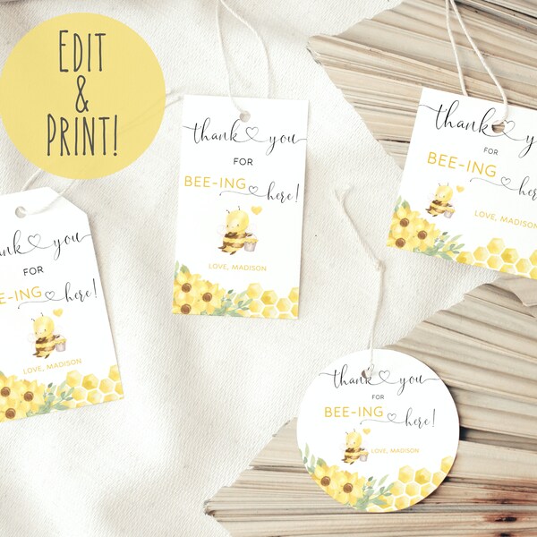 Bee Favor Tag - Etsy