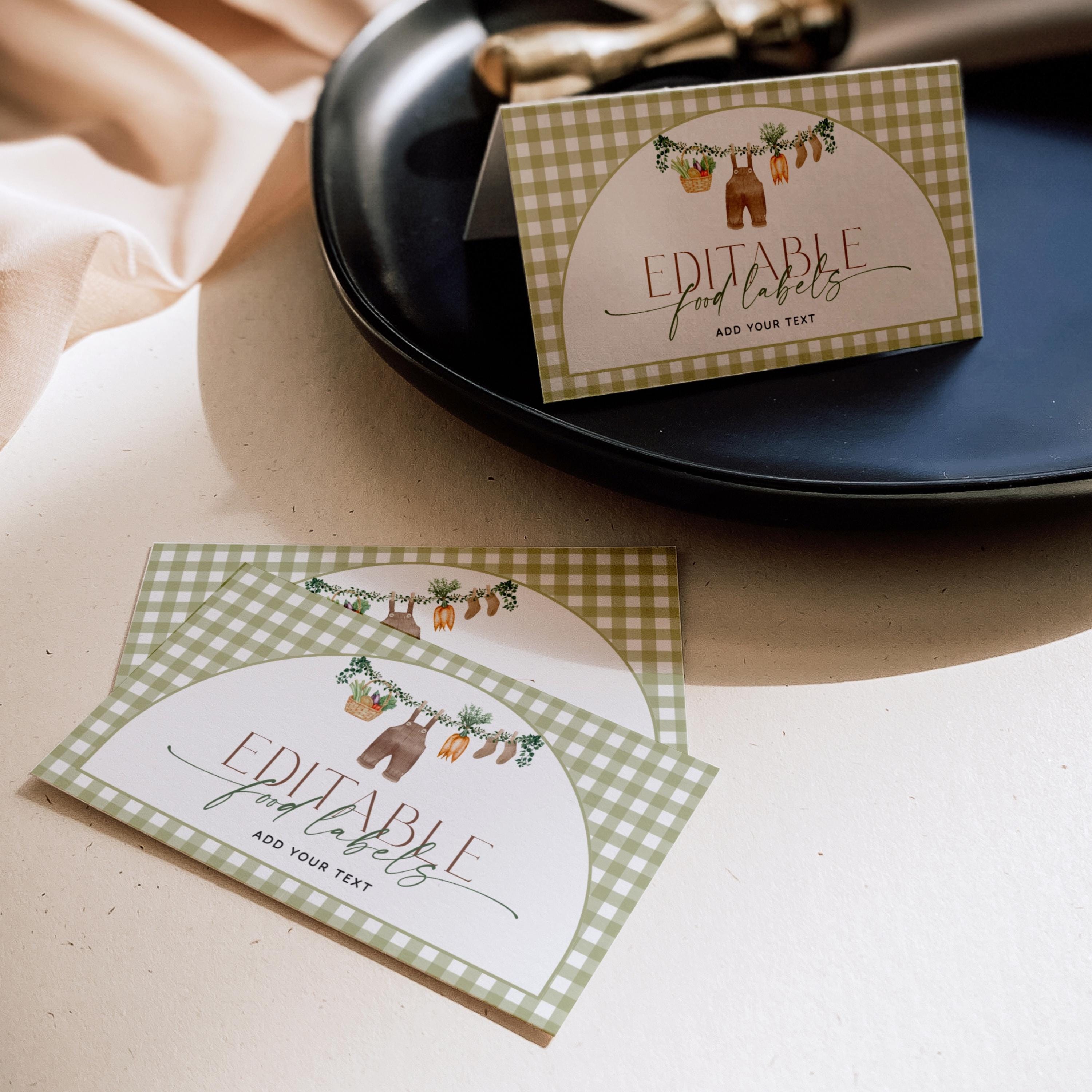 Locally Grown Baby Shower Food Labels, Farmers Market Baby Shower ...