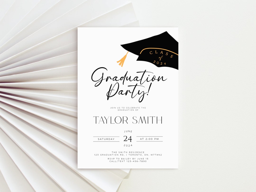 Graduation Party Invitation Template, Graduation Invitation 2024 ...