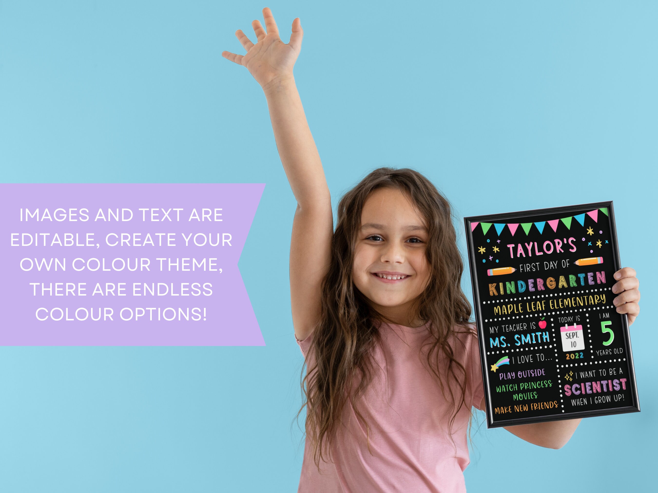 First Day of School Sign Printable Editable 1st Day of School - Etsy