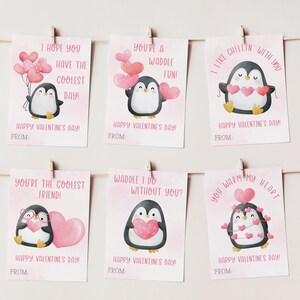 Penguin Valentines Day Cards, Classroom Valentines, Printable School ...