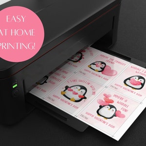 Penguin Valentines Day Cards, Classroom Valentines, Printable School ...