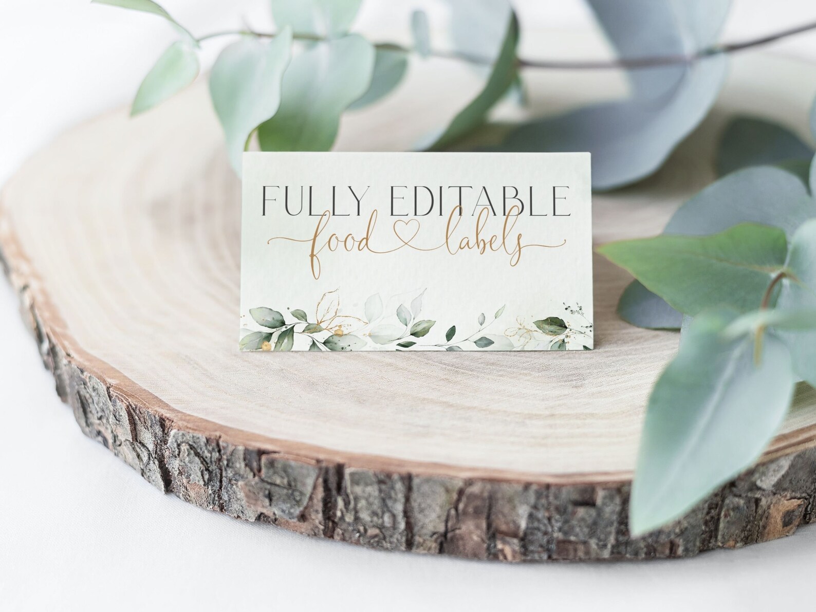 Editable Greenery Food Labels Green & Gold Food Label - Etsy Canada