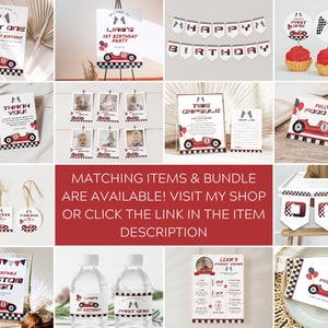 Fast One Birthday Time Capsule Sign, Editable Race Car 1st Birthday ...