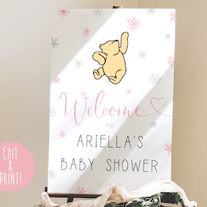 Winnie the Pooh Baby Shower Welcome Sign, Printable Winnie the Pooh ...