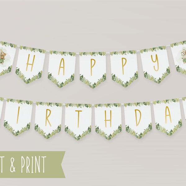 Happy Birthday Jungle Banner - Etsy