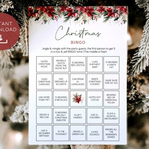 Christmas Bingo, Christmas Party Game, Holiday Bingo Card, Christmas ...