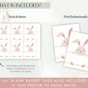 Easter Basket Tag, Printable Easter Basket Tags, Kids Easter Basket ...