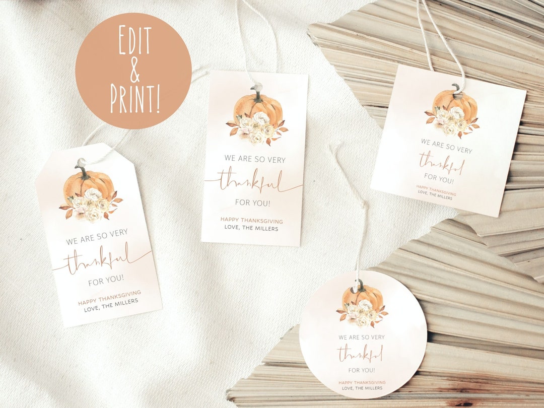 Thanksgiving Favor Tags Template, Friendsgiving Favors Tags, Printable ...
