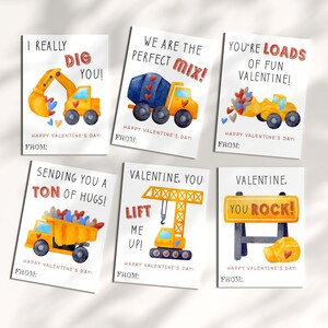 Construction Valentine's Day Cards, Kids Classroom Valentines ...