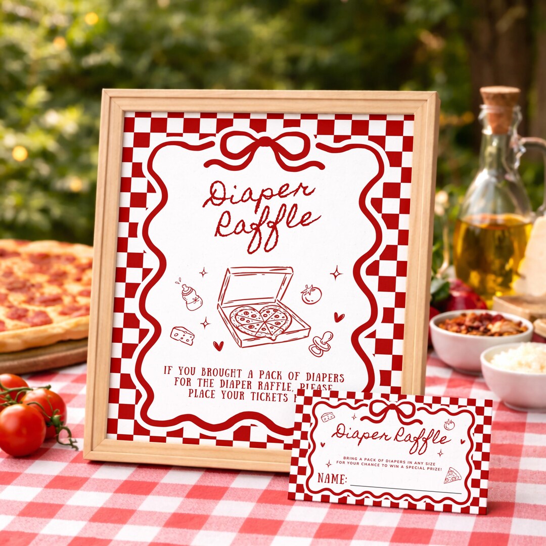 Special Delivery Baby Shower Diaper Raffle Sign, Pizza Baby Shower ...