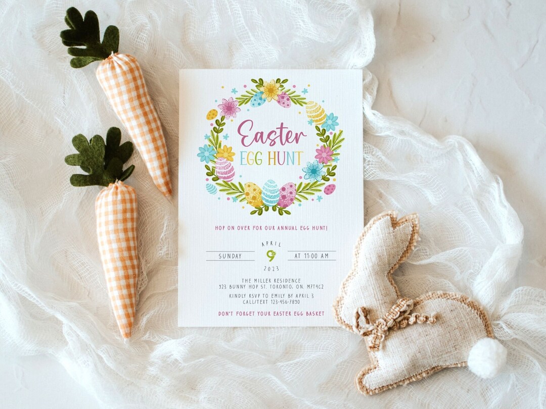 EDITABLE Easter Egg Hunt Invitation, Easter Egg Hunt Flyer, Printable ...