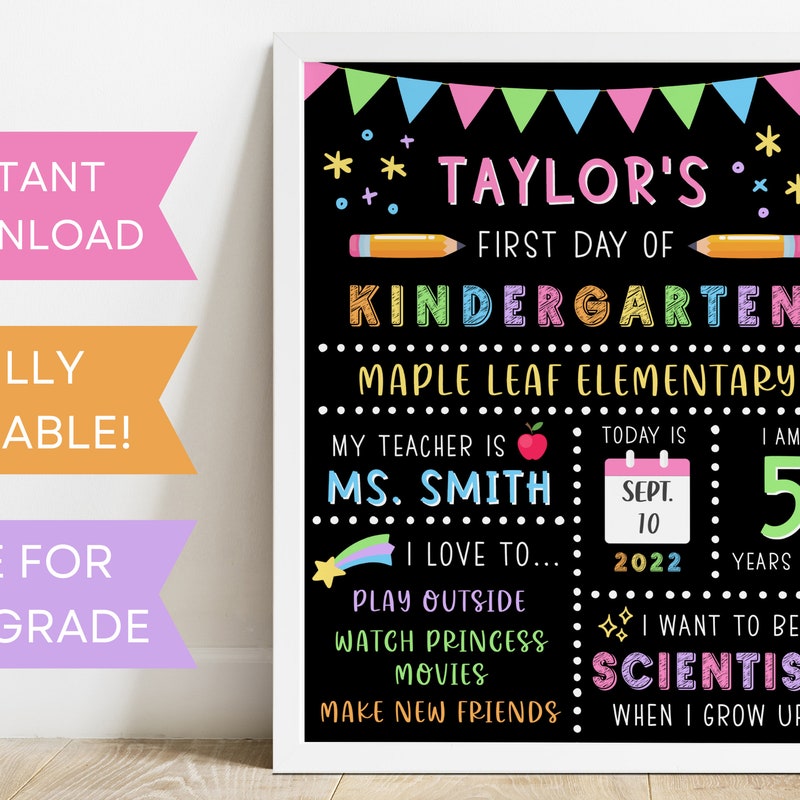 First Day Chalkboard - Etsy